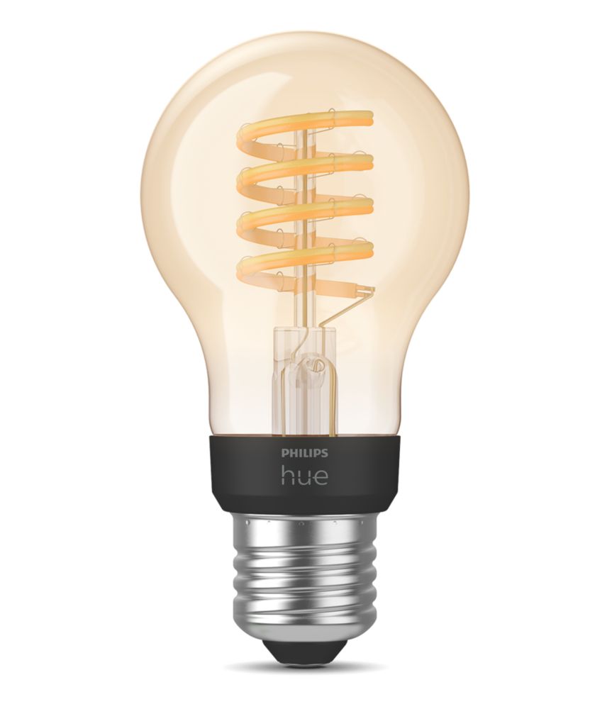 Philips Hue E27 A60 LED Smart Light Bulb 7W 550lm - Screwfix