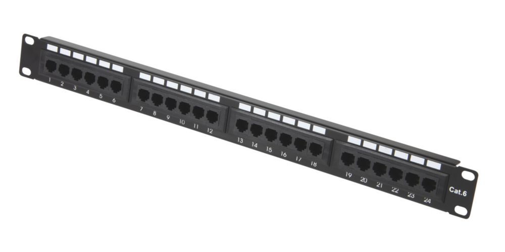 Labgear Cat 6 1U 24 Port RJ45 Patch Panel UTP 1.96" - Screwfix