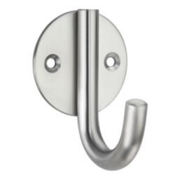 Essentials Single Utility Hook Satin Stainless Steel 76mm - Screwfix