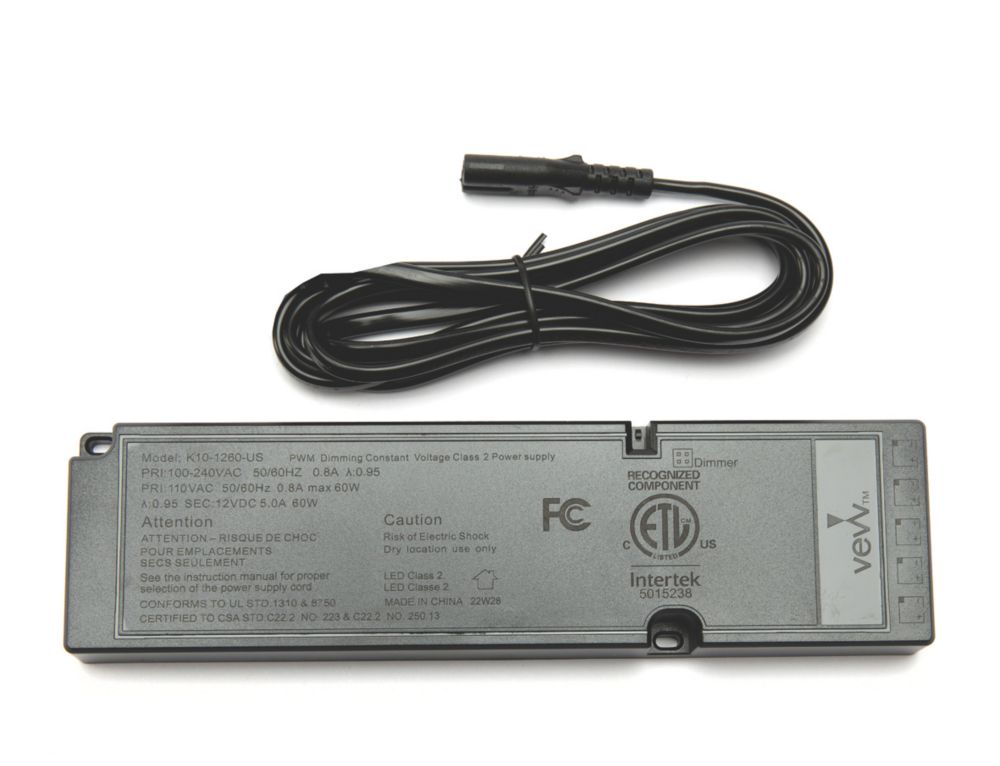 VEW 12V Constant Voltage LED Driver 60W - Screwfix