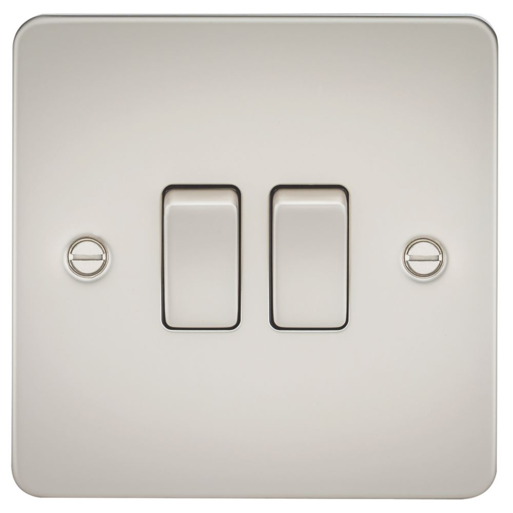 Knightsbridge 10AX 2-Gang 2-Way Light Switch Pearl - Screwfix