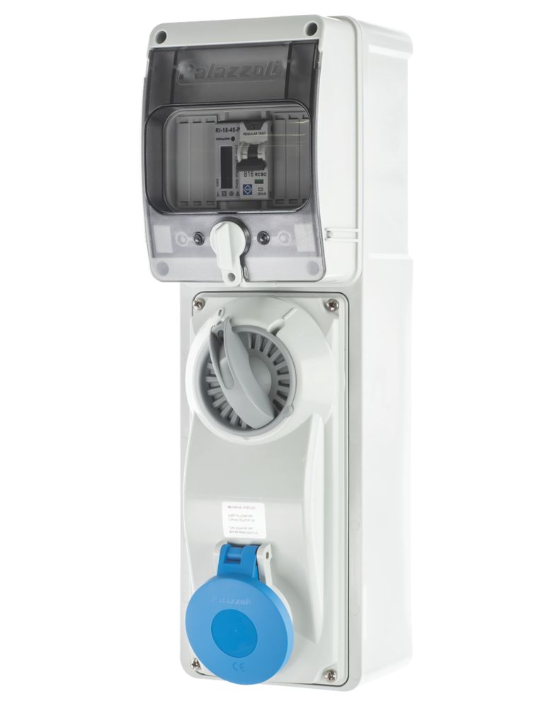 Lewden 16A 30mA 1-Way Metered Switched Caravan Hook Up Point 1x16A ...