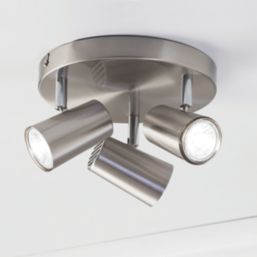 Inlight Harvey Round 3-Light Spotlight Satin Nickel - Screwfix