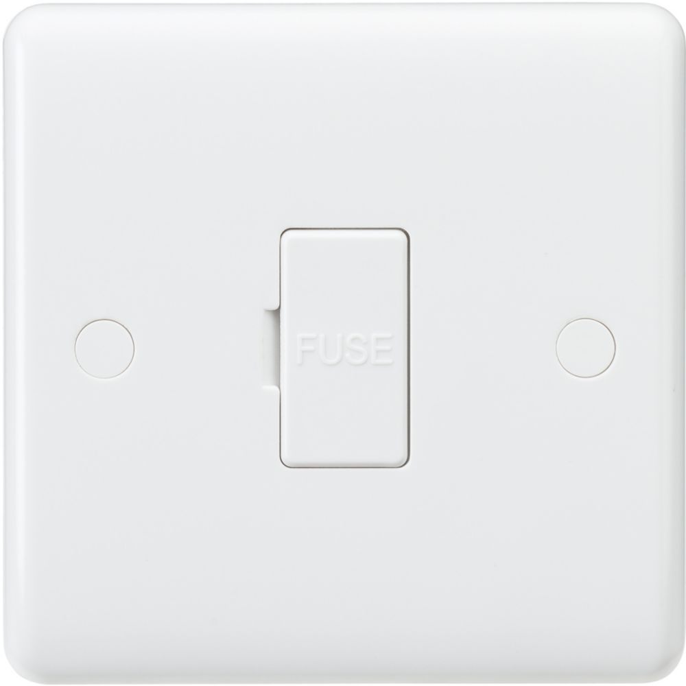 Knightsbridge Curved Edge 3A Unswitched Fused Spur White - Screwfix Knightsbridge Curved Edge 3A Unswitched Fused Spur White - Screwfix
