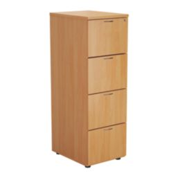 TC Group Essentials 4-Drawer Filing Cabinet Beech 464mm x 1390mm - Screwfix