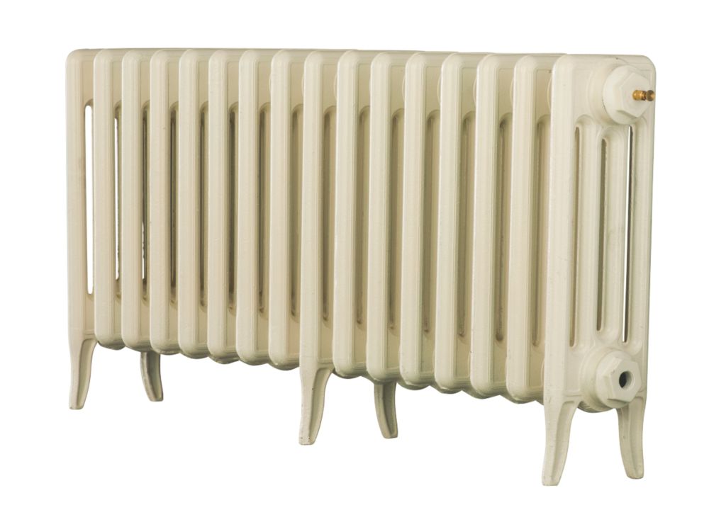 Arroll 460mm x 874mm 2736BTU Cream Cast Iron 4 Column Radiator - Screwfix