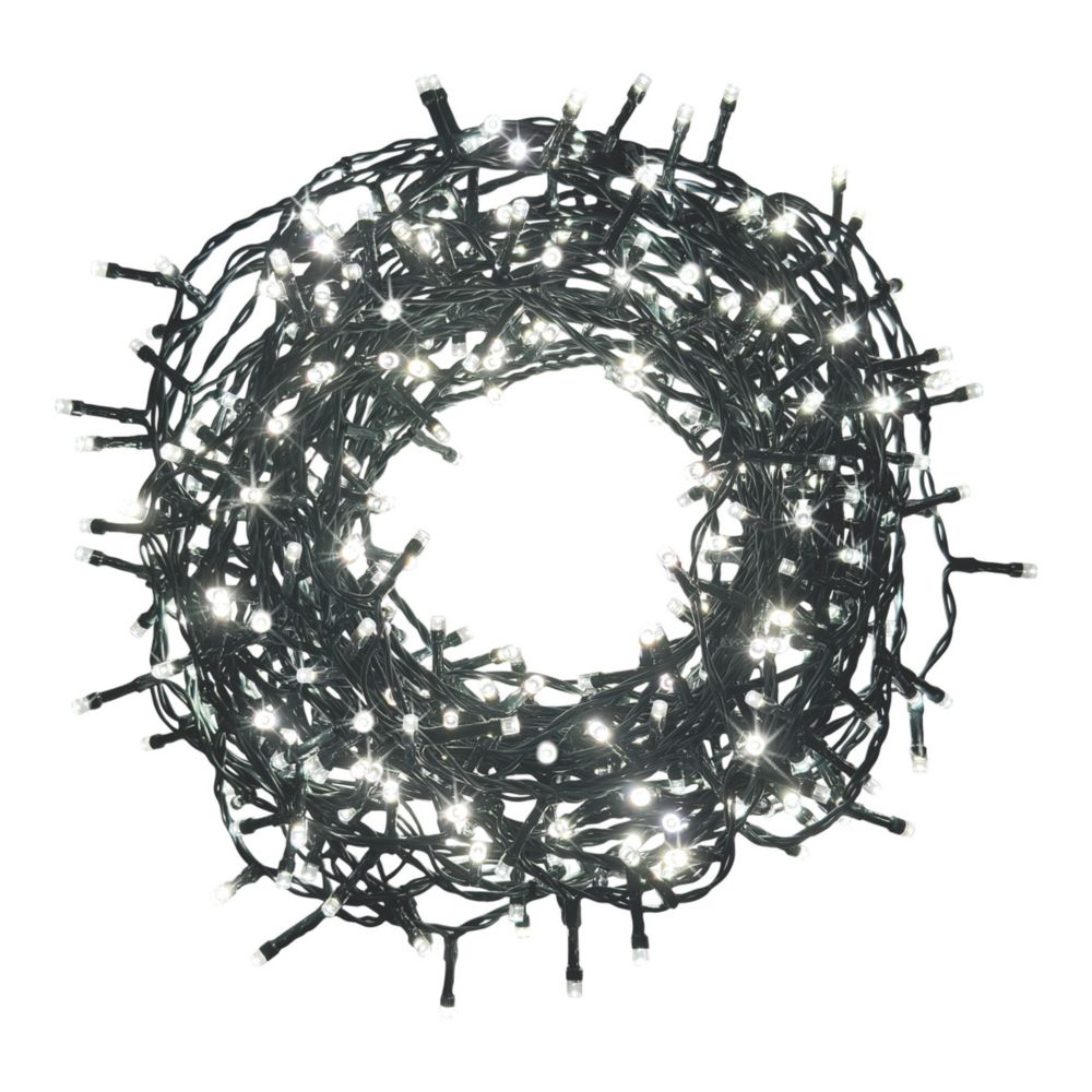 400 LED Indoor & Outdoor Ice White String Christmas Lights - Screwfix