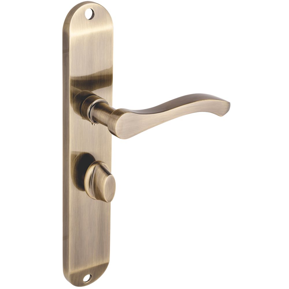 Smith & Locke Bigbury Fire Rated Long WC Door Handles Pair Antique ...