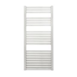 Time 1200mm x 550mm 1933BTU Silver Flat Designer Towel Radiator - Screwfix
