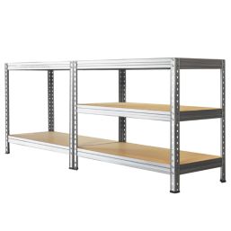 Essentials 5-Tier Metal Garage Shelving Unit 1200mm x 450mm x 1800mm ...