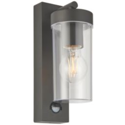 Saxby Oslo Outdoor Wall Light With PIR Sensor Grey - Screwfix