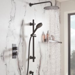 Meda Rear-Fed Concealed Black Thermostatic Mixer Shower - Screwfix