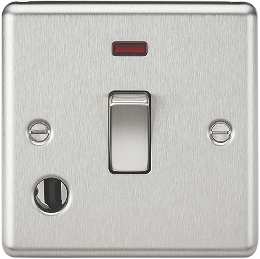 Knightsbridge 20A 1-Gang DP Control Switch & Flex Outlet Brushed Chrome ...
