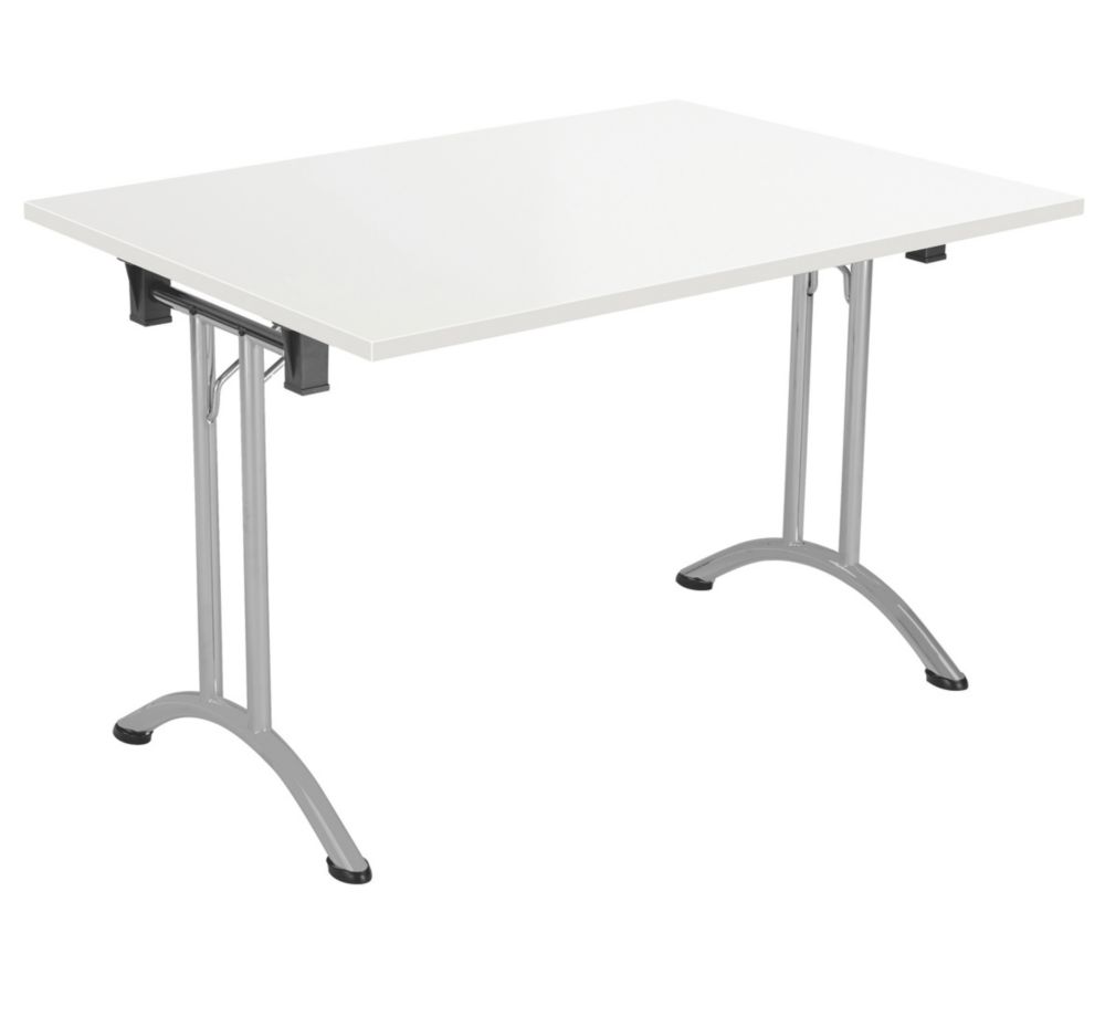 TC Group One Union Rectangular Folding Table White/Silver 1200mm x ...