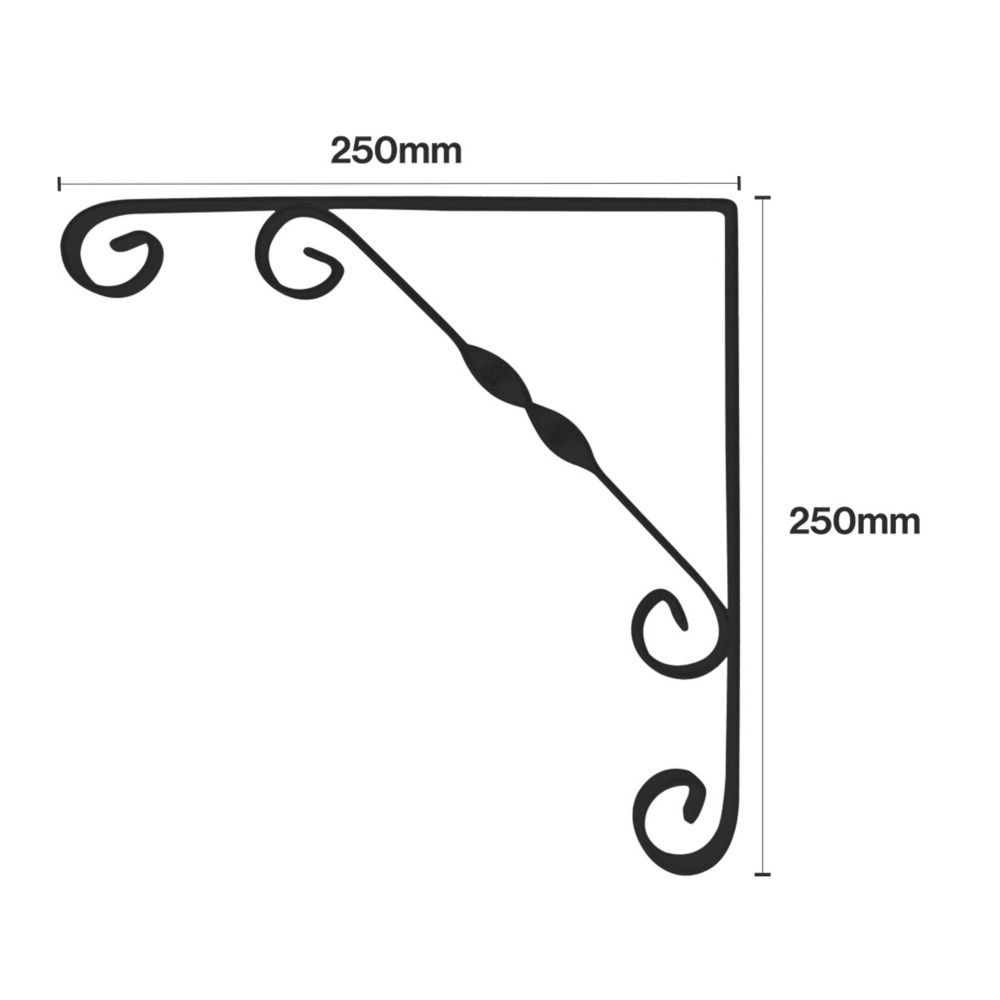 Black Scroll Metal Shelf Brackets
