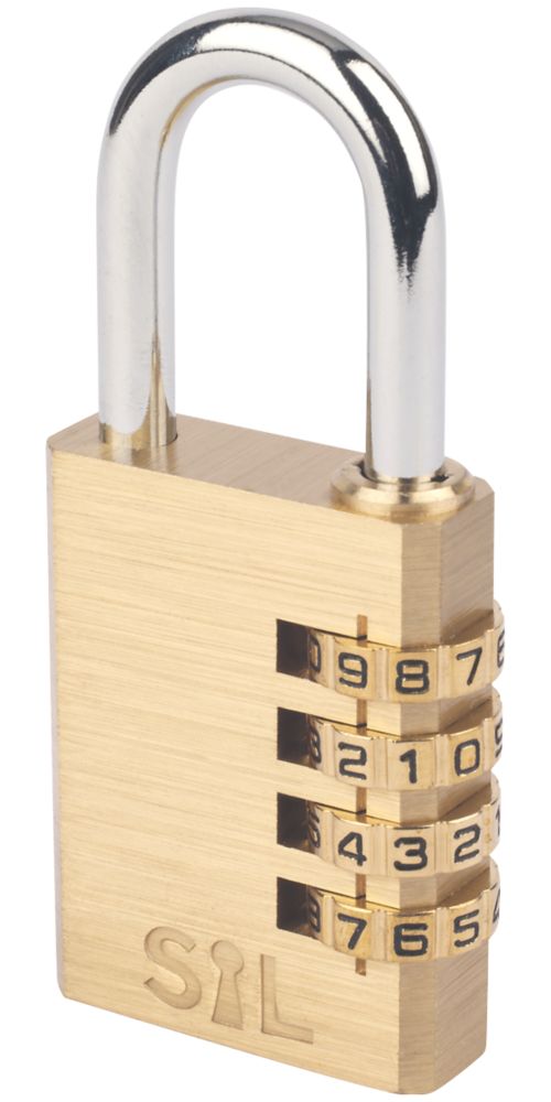 Smith & Locke Brass Combination Padlock 38mm | Padlocks | Screwfix.com