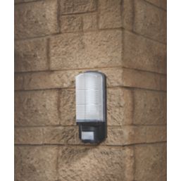 LAP Indoor & Outdoor Rectangular LED Bulkhead With PIR Sensor Black 8W ...