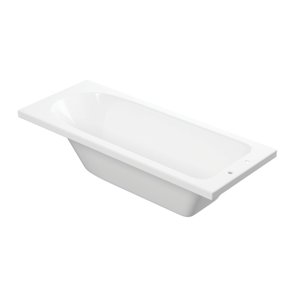 Illinois Single-Ended Bath Acrylic 2 Tap Holes 1700mm x 700mm - Screwfix