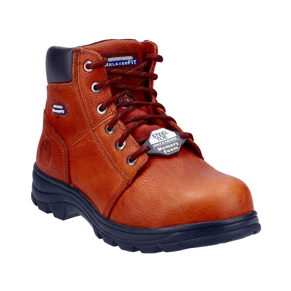 Skechers Workshire Size 8 Brown Steel Toe Cap Safety Boots - Screwfix