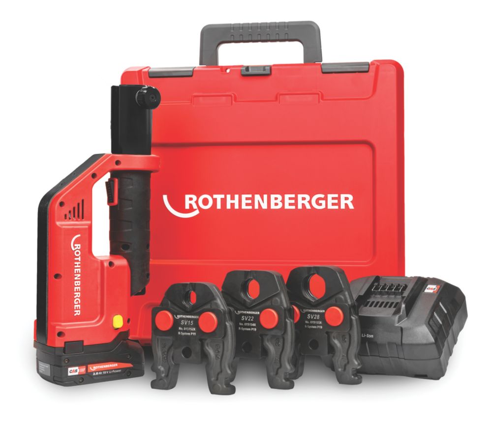 Rothenberger Compact III SV Set 18V 1 x 2.0Ah Li-Ion CAS Cordless Press ...