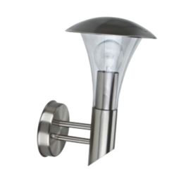 S083 Outdoor Cone Wall Light Stainless Steel Effect - Screwfix