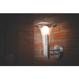 S083 Outdoor Cone Wall Light Stainless Steel Effect - Screwfix