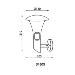 S083 Outdoor Cone Wall Light Stainless Steel Effect - Screwfix