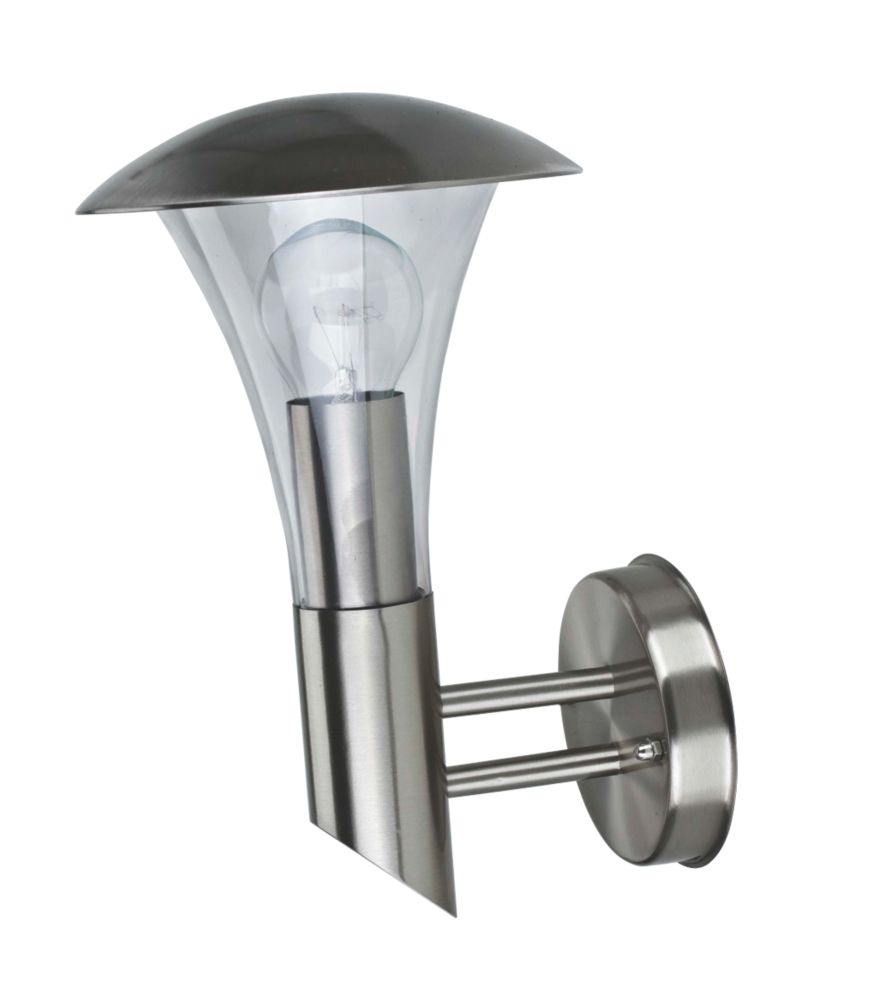 S083 Outdoor Cone Wall Light Stainless Steel Effect - Screwfix