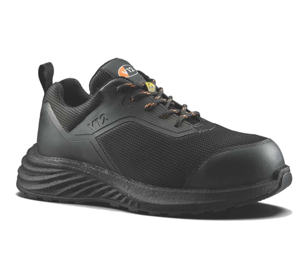 V12 Footwear Orbit Size 8 Black Waterproof Safety Trainers - Screwfix