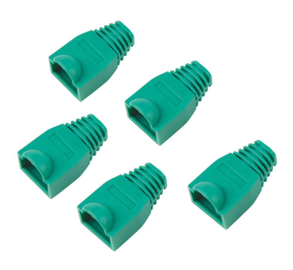 Labgear RJ45 PVC Boots 8mm Green 5 Pack - Screwfix