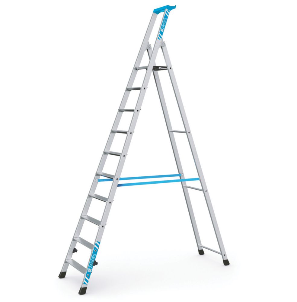 Zarges Aluminium 2.73m 10 Step Platform Step Ladder - Screwfix