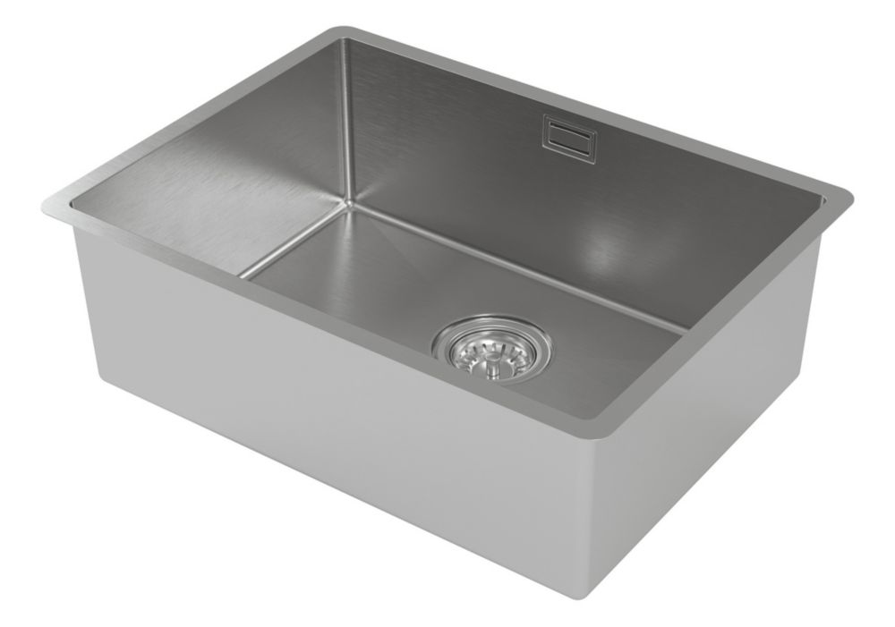 Carysil SR1013 1 Bowl Stainless Steel Kitchen Sink 590mm x 440mm - Screwfix