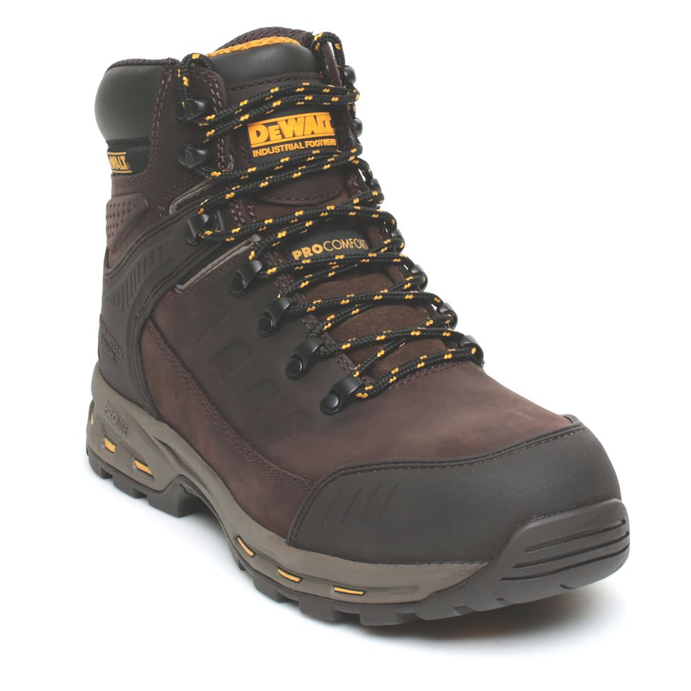 DEWALT Kirksville Size 10 Brown Water-Resistant Safety Boots - Screwfix