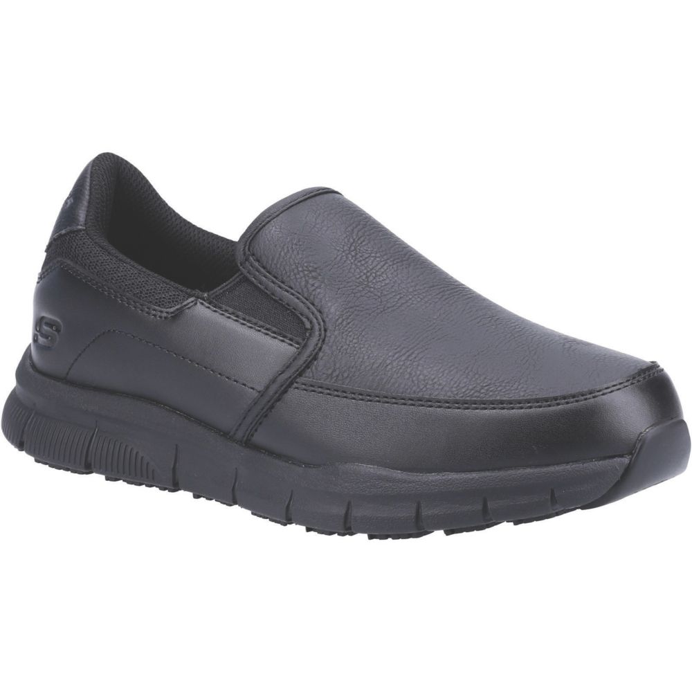 Skechers Nampa Annod Size 8 Womens Black Slip-On Occupational Work Shoes - Screwfix