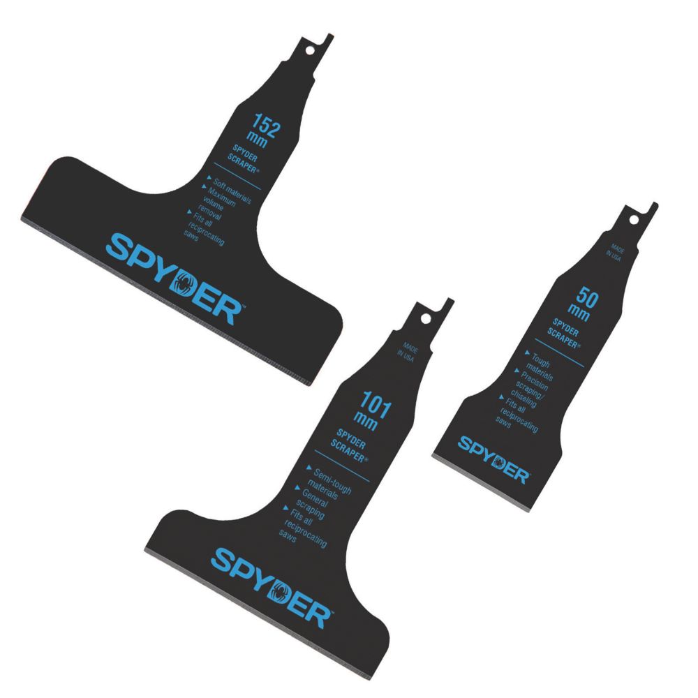 Spyder Multi-Material Stacked Blade Scrapers 3 Piece Set - Screwfix