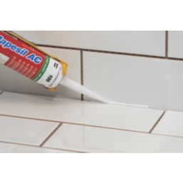 Mapei Mapesil AC 100 Solvent-Free Silicone Sealant White 310ml - Screwfix