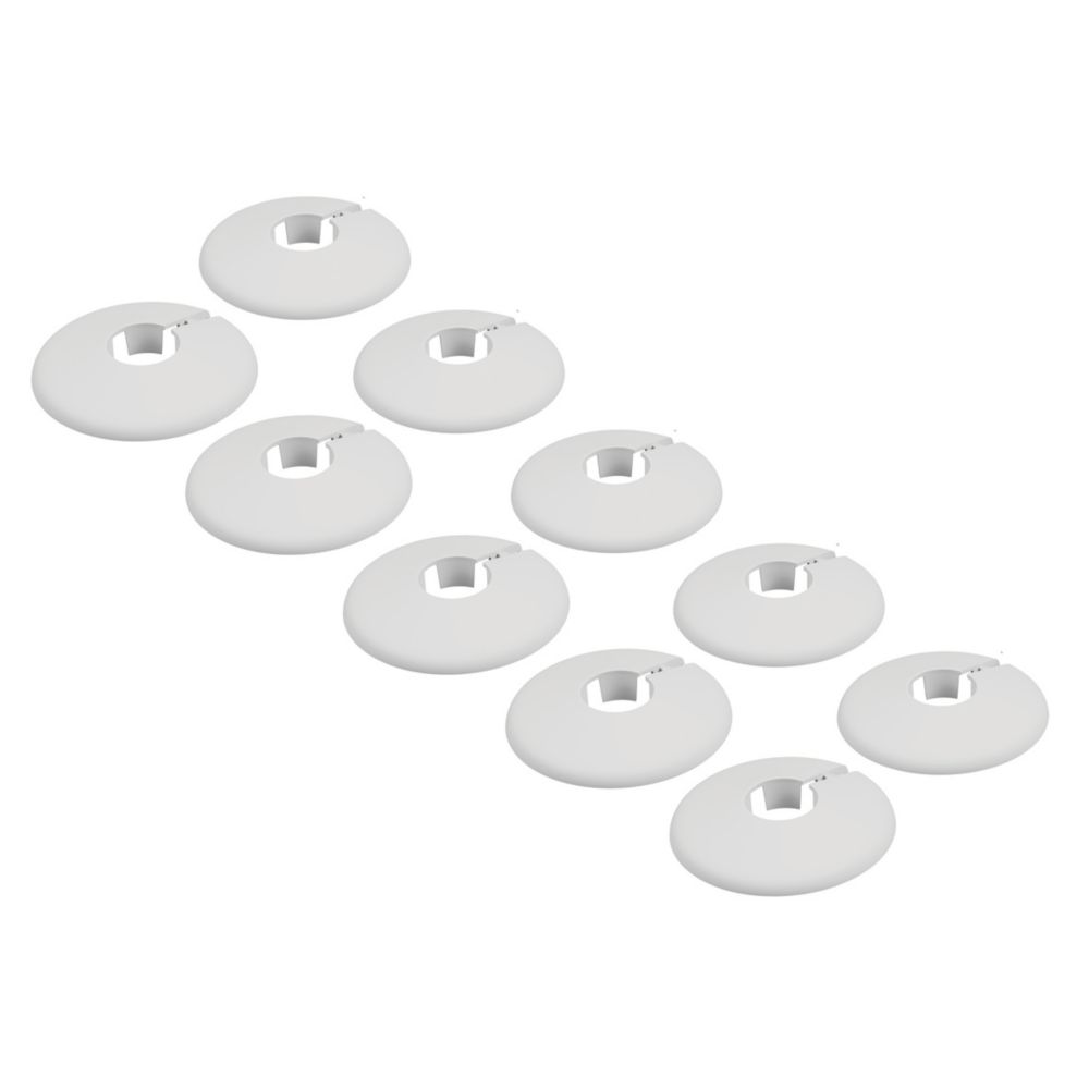 ETAL 10mm Pipe Collars White 10 Pack - Screwfix