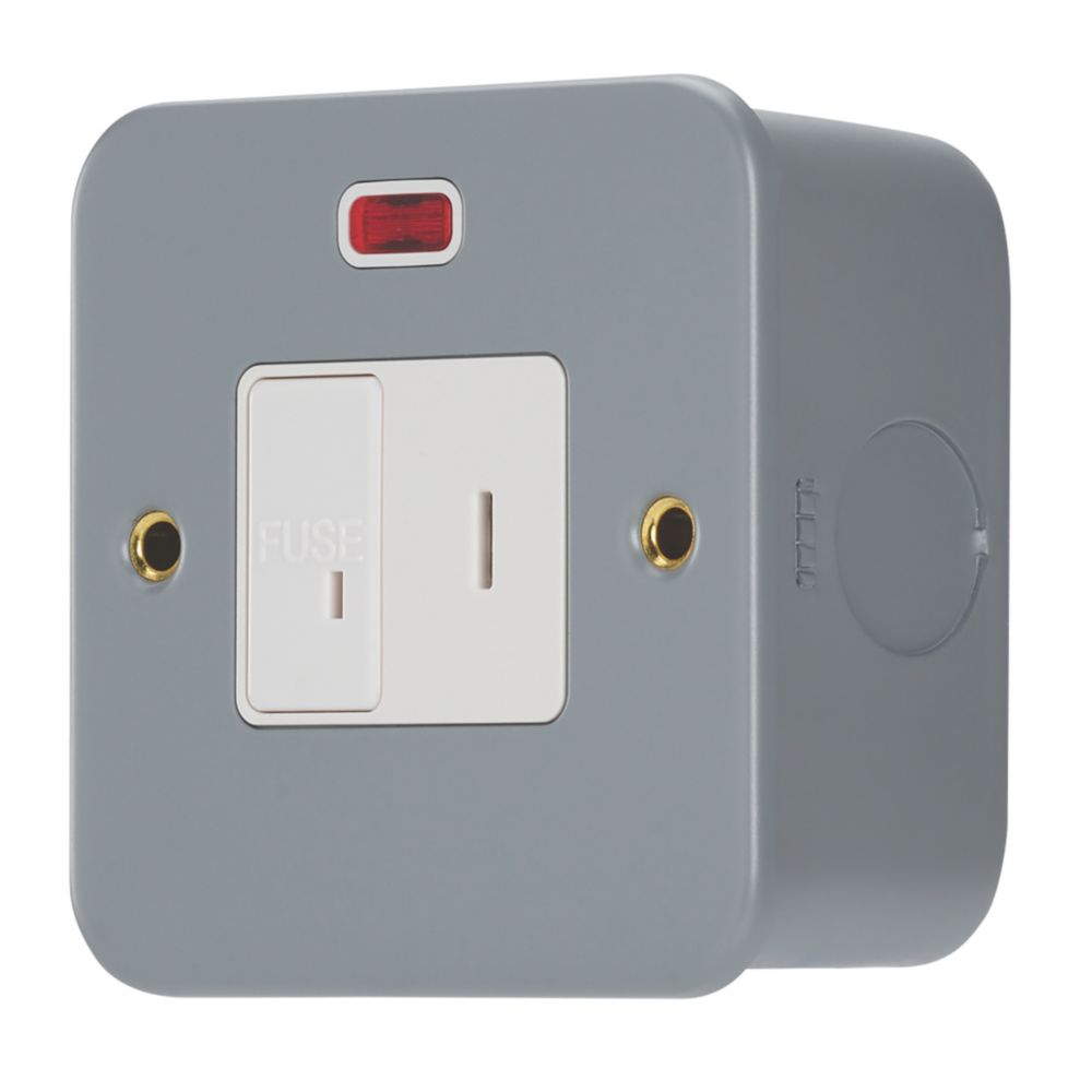 Contactum 13A Switched Metal Clad Secret Key Fused Spur with Neon with ...