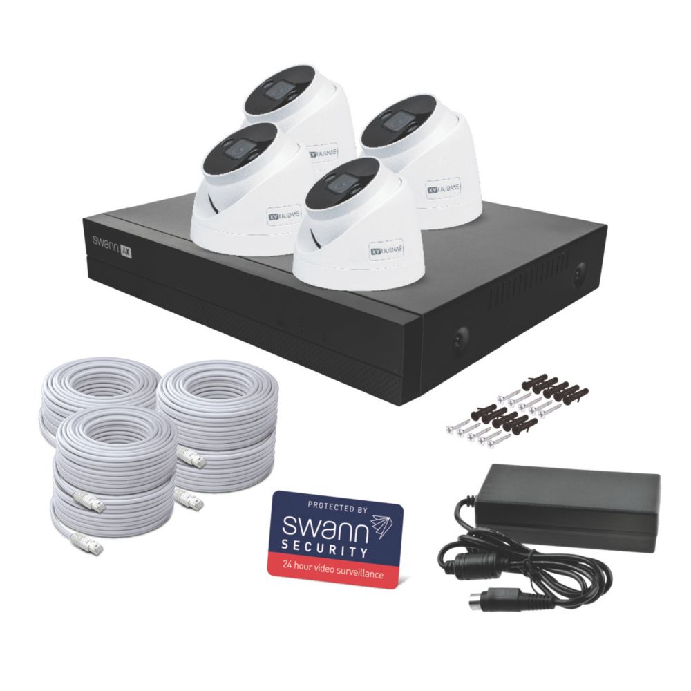 Swann SWNVK-8ADVANX4D-EU 1TB 8-Channel 4K Wired NVR Security System & 4 ...