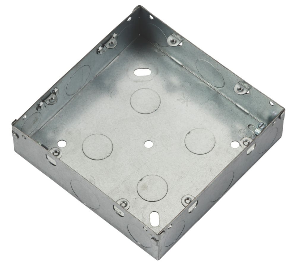 Knightsbridge 6-8-Module Grid Galvanised Steel Back Box 35mm - Screwfix