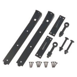 GateMate Black Straight Premium Adjustable Band & Hooks on Plate 165mm ...