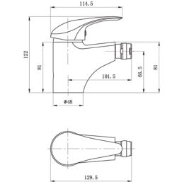 Highlife Bathrooms Barra Chrome 122mm Mono Bidet Mixer Tap With Pop-Up ...