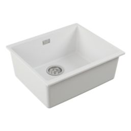 Carysil EN500-WH 1 Bowl Granite Composite Kitchen Sink White 530mm x ...