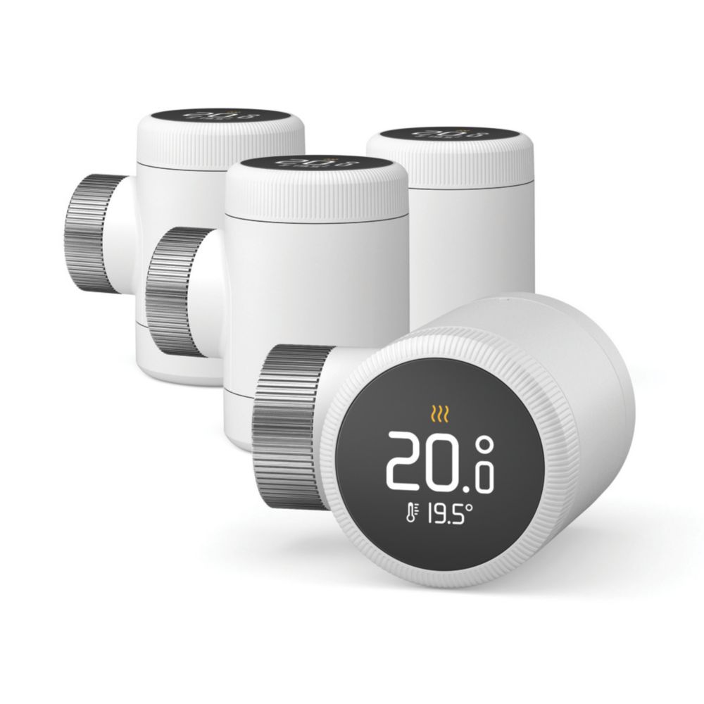 Tado X White Smart Thermostatic Radiator Valve Head & Body 4 Pack ...