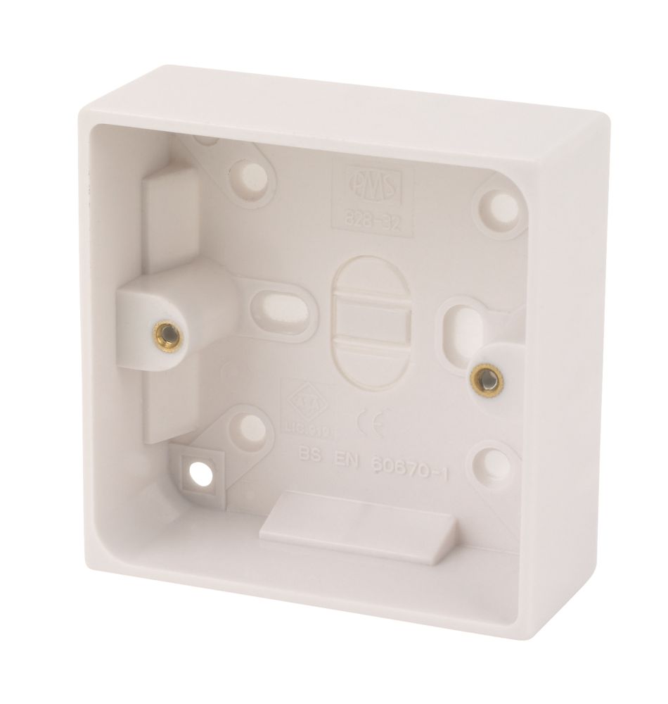 1-Gang Surface Pattress Back Box 32mm | Back Boxes | Screwfix.com
