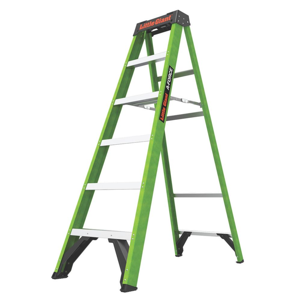 Little Giant Fibreglass 1.72m 6 Step Swingback A Frame Step Ladder ...