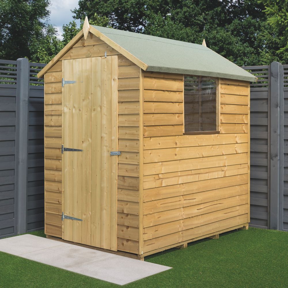 Rowlinson 4' x 6' (Nominal) Apex Overlap Timber Shed - Screwfix