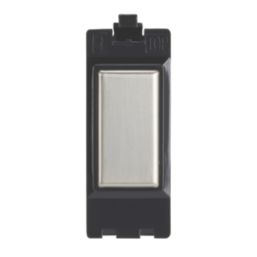 Contactum 1-Module Grid Blanking Plate Brushed Chrome - Screwfix