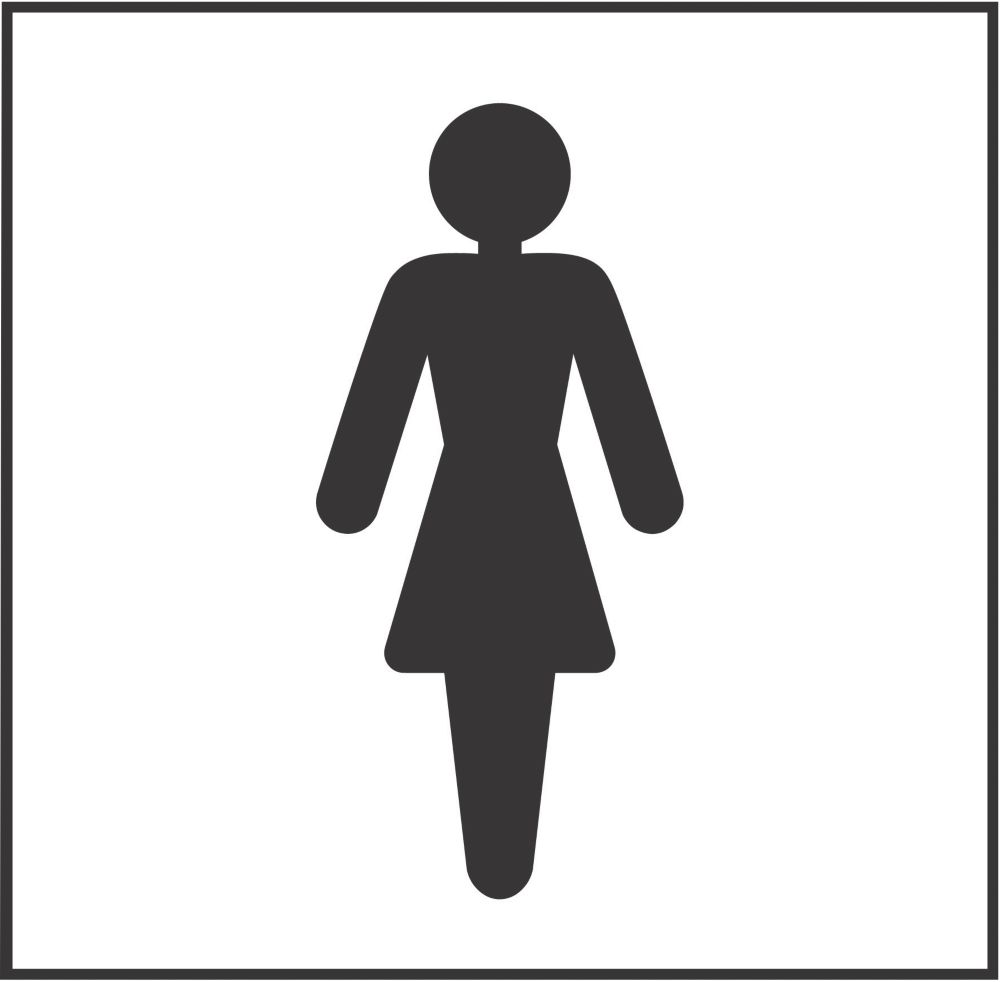 Womens Toilet Symbol Sign 150mm x 150mm - Screwfix