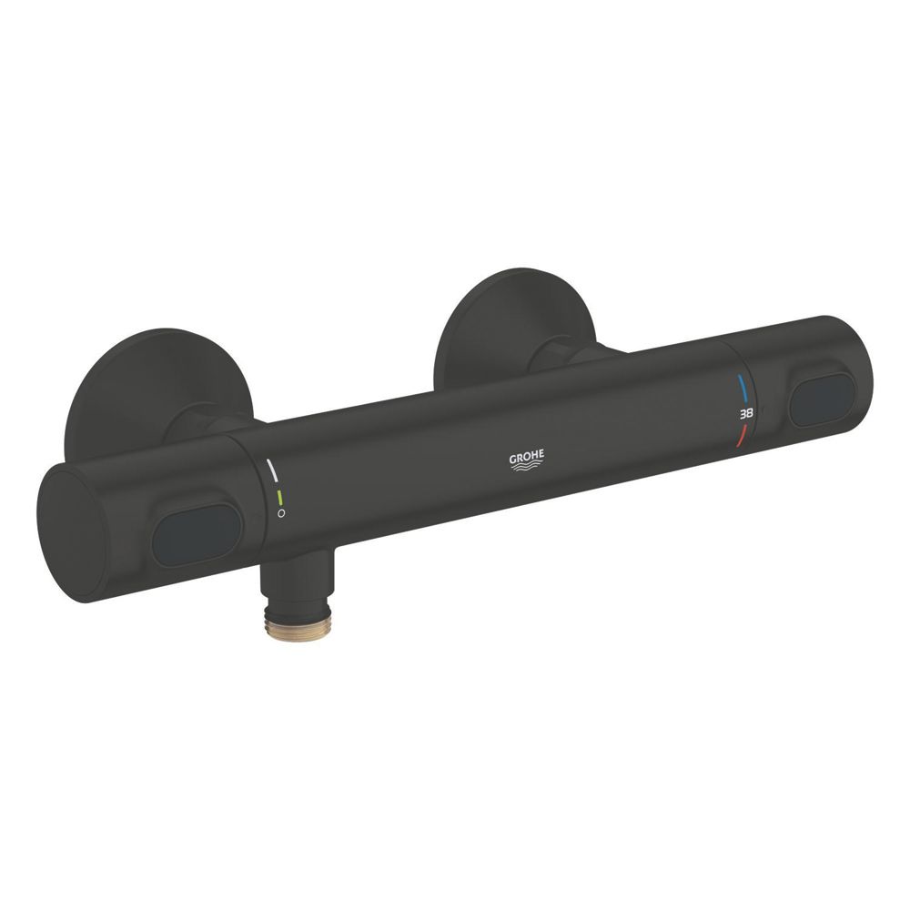 Grohe Precision Flow Exposed Single Outlet Thermostatic Matt Black ...